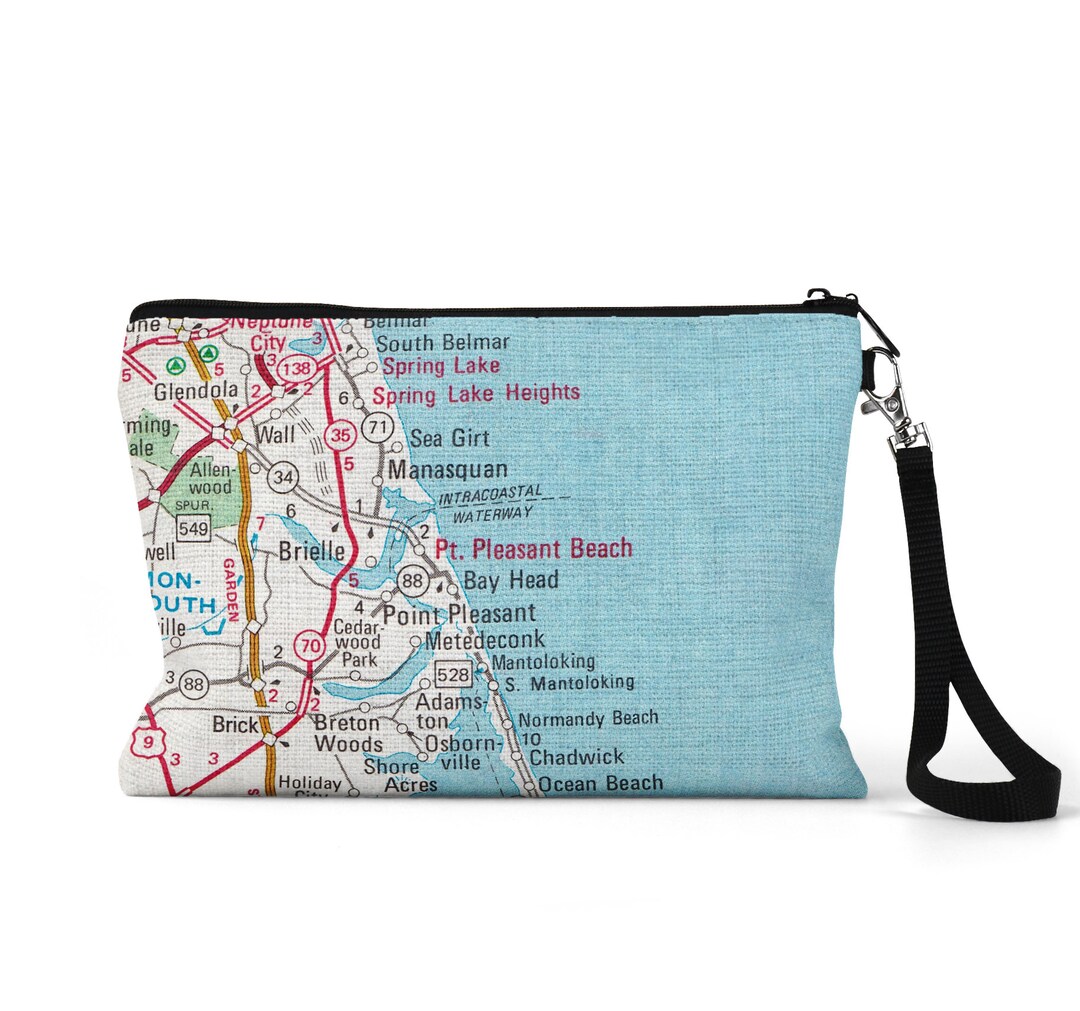 Point Pleasant Beach New Jersey Map Pouch - Point Pleasant Beach ...
