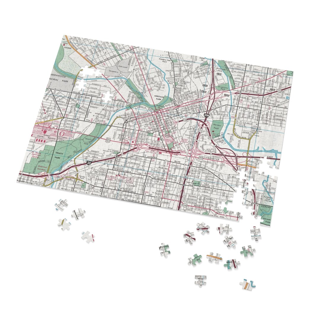 Ft Worth Texas Map Puzzle Ft Worth Map Puzzle Fort Worth Jigsaw Puzzle ...