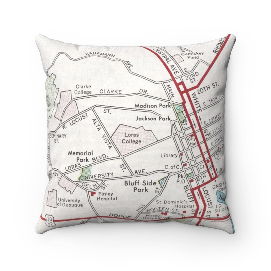 Loras College Map Pillow Loras College Pillow Loras College Map ...