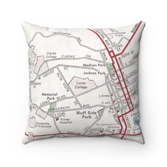 Loras College Map Pillow Loras College Pillow Loras | Etsy