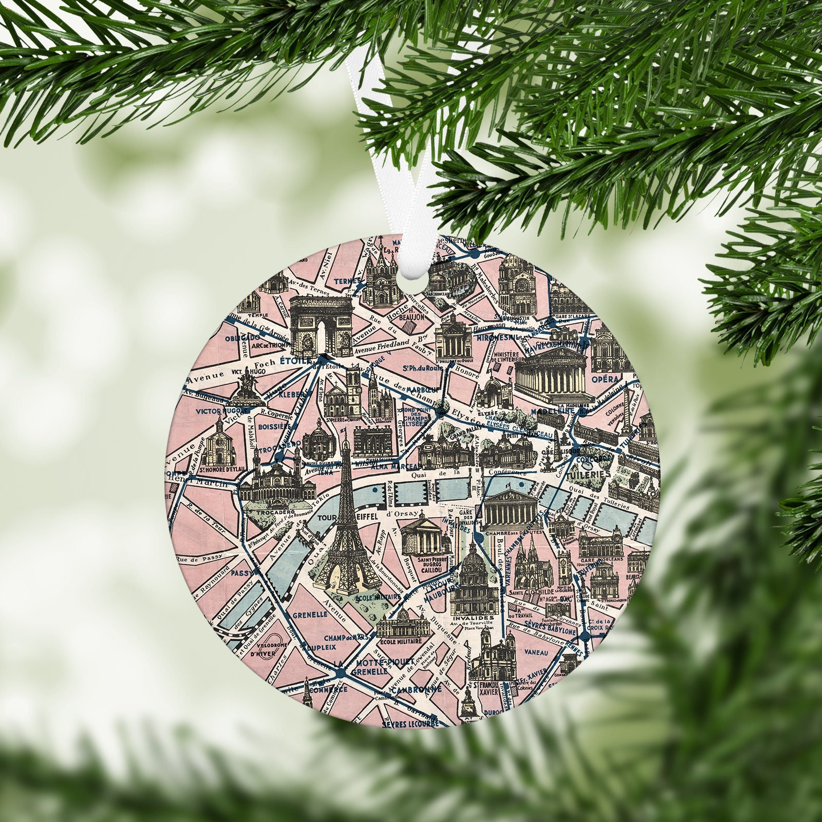 Paris Christmas Tree Ornaments