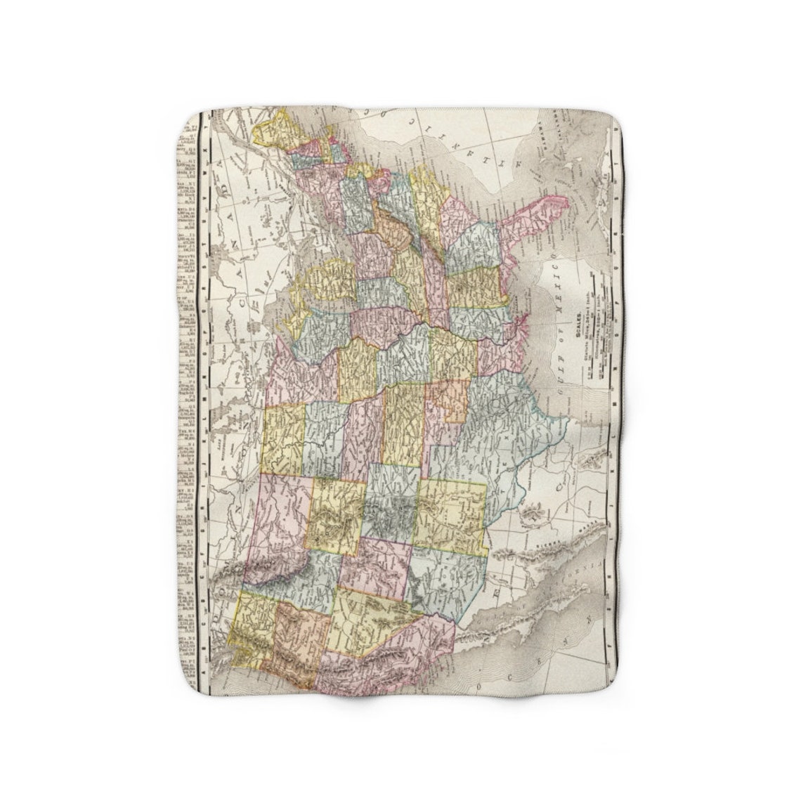 United States Map Fleece Blanket United States Map Blanket | Etsy