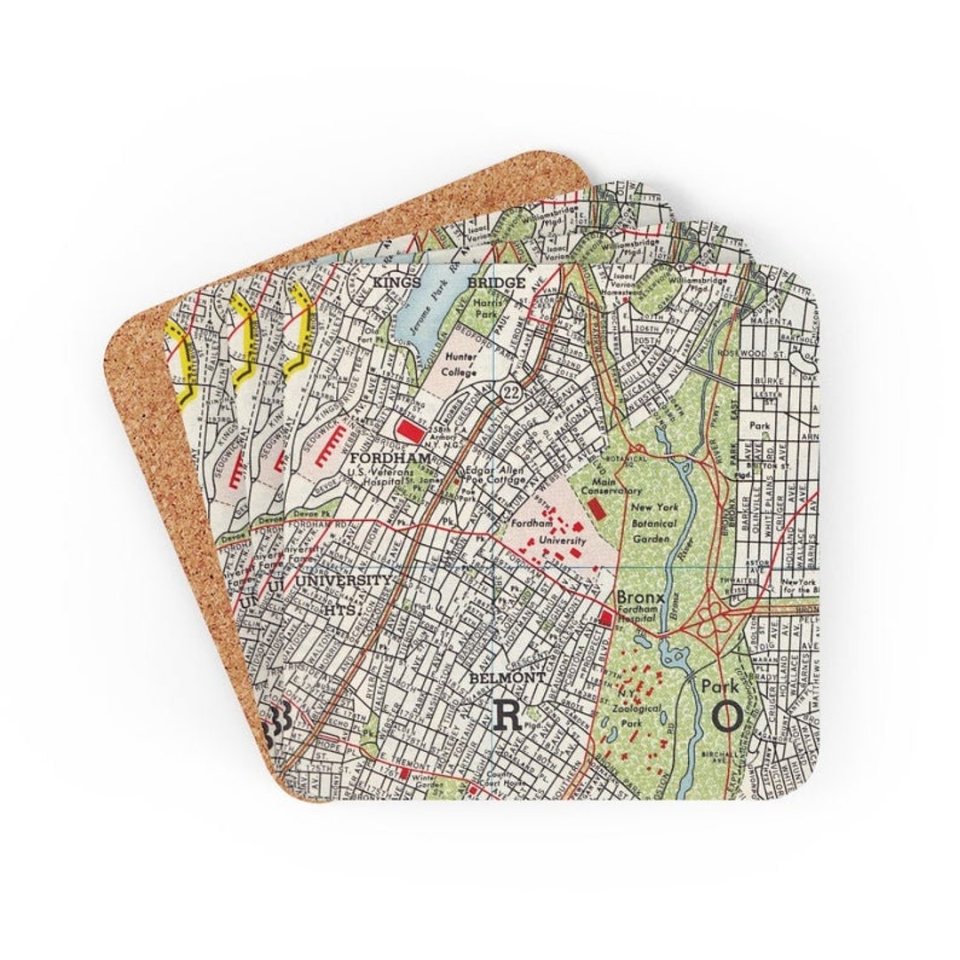 Fordham University Map Coaster Set Fordham University Coasters Fordham ...
