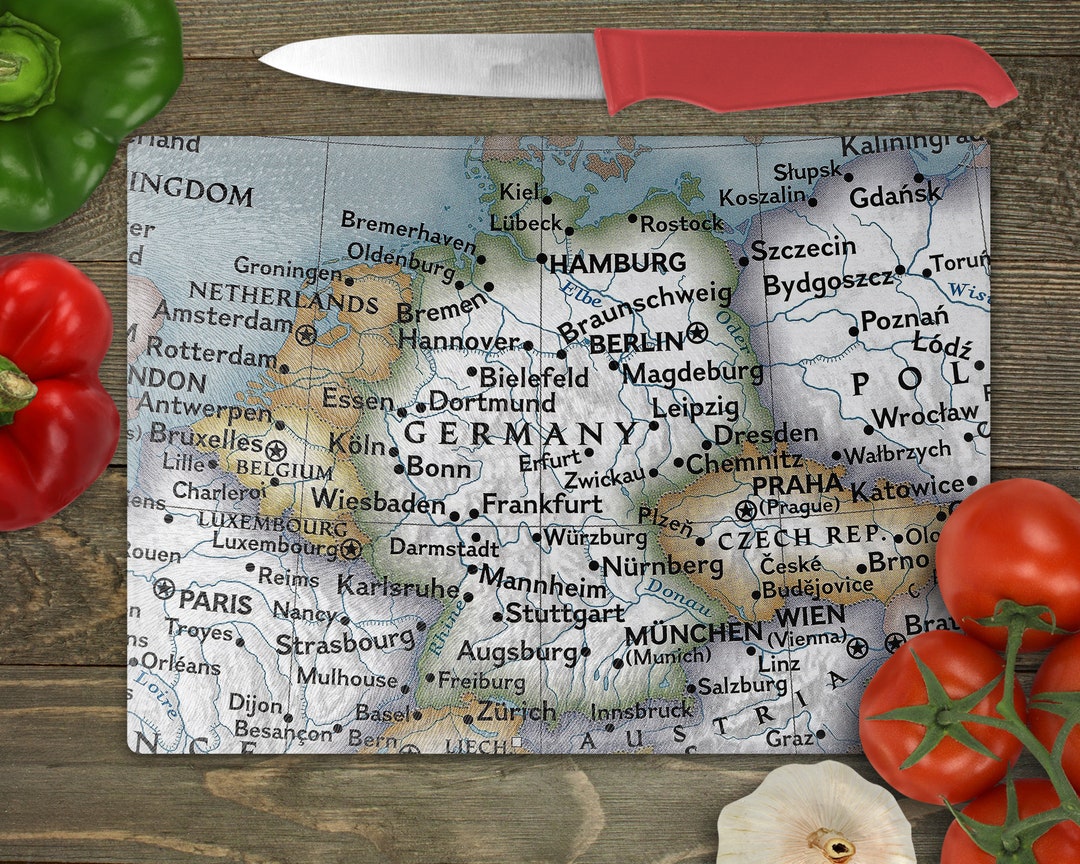 Germany Map Cutting Board - Germany Map Charcuterie Board - Germany ...