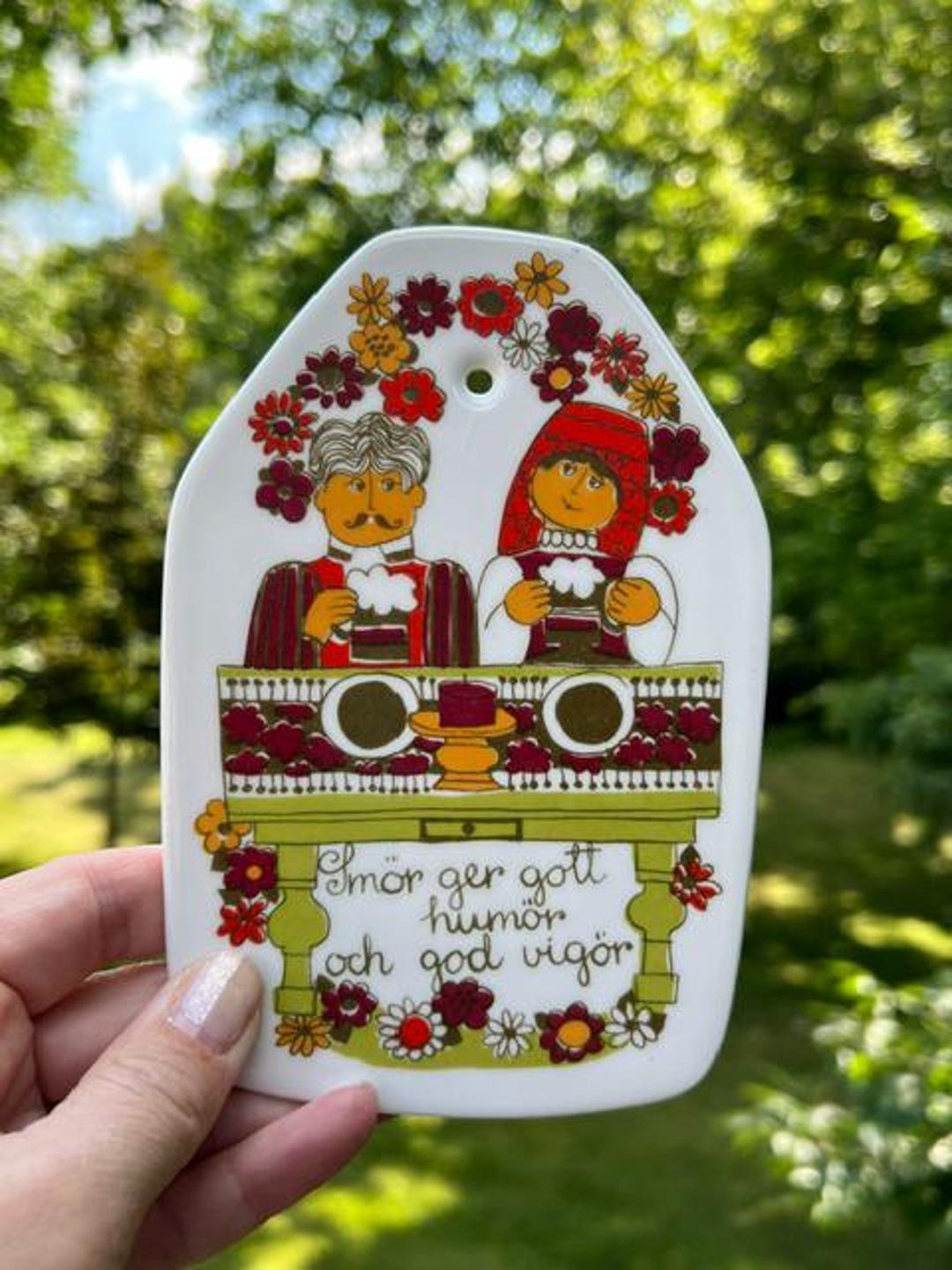Set of 2 Vintage Turi-design Folklore Wall Plaque - Norway FF Ceramics ...