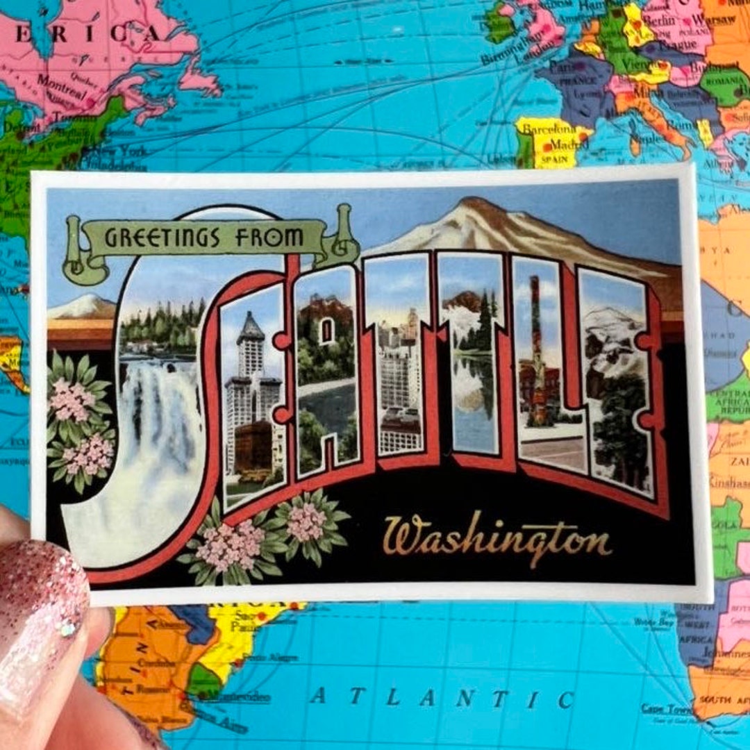 Seattle Laptop Sticker - Seattle Water Bottle Sticker - Seattle Vinyl ...