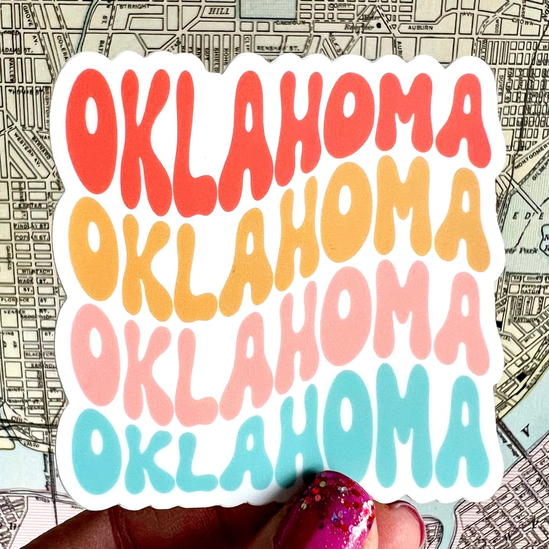 Oklahoma Laptop Sticker - Oklahoma Water Bottle Sticker - Oklahoma ...