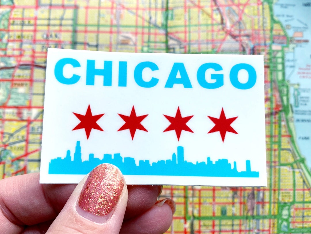 Chicago Laptop Sticker Chicago Water Bottle Sticker Chicago Sticker ...