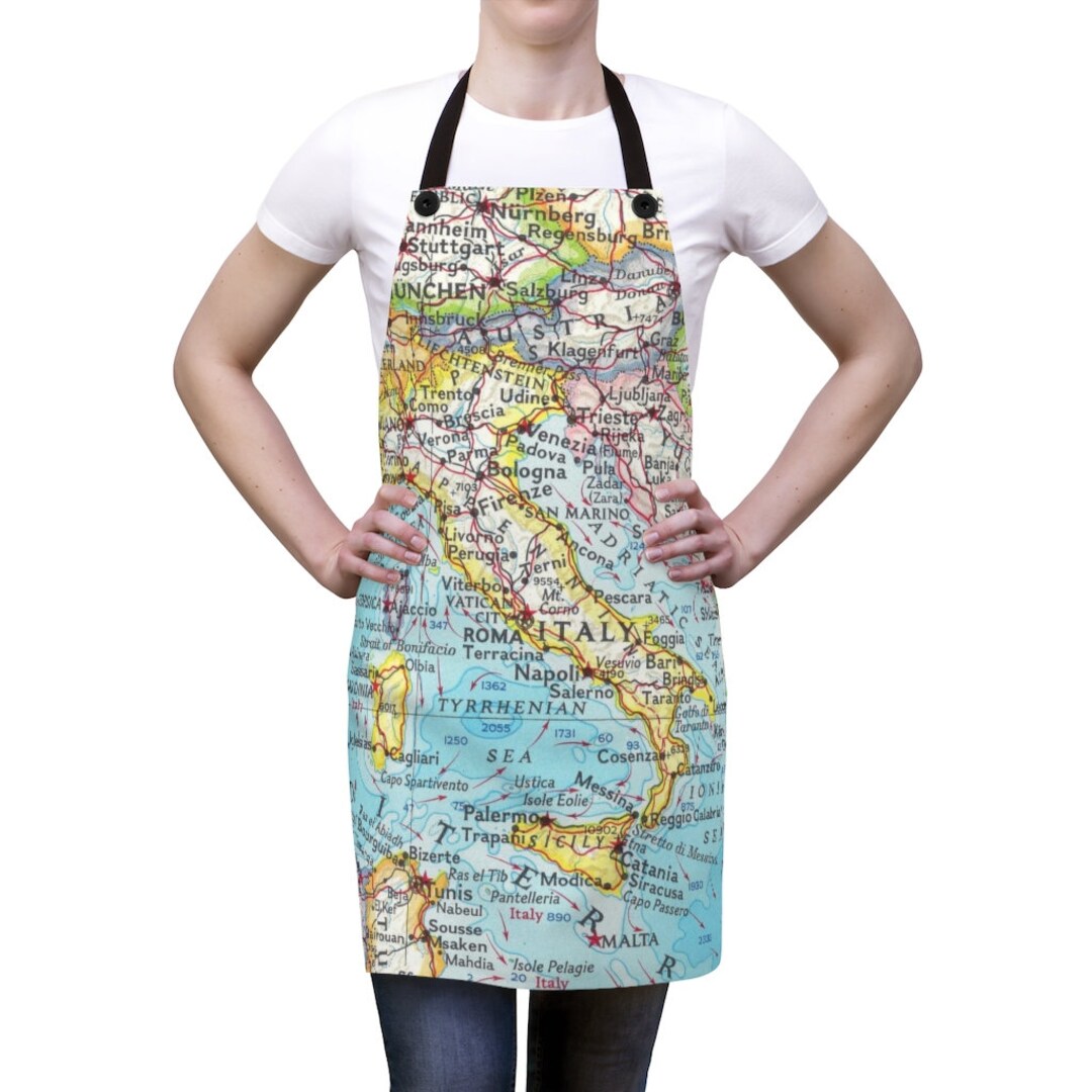 Italy Map Apron - Italy Apron - Italy Father's Day Gift - Italy ...