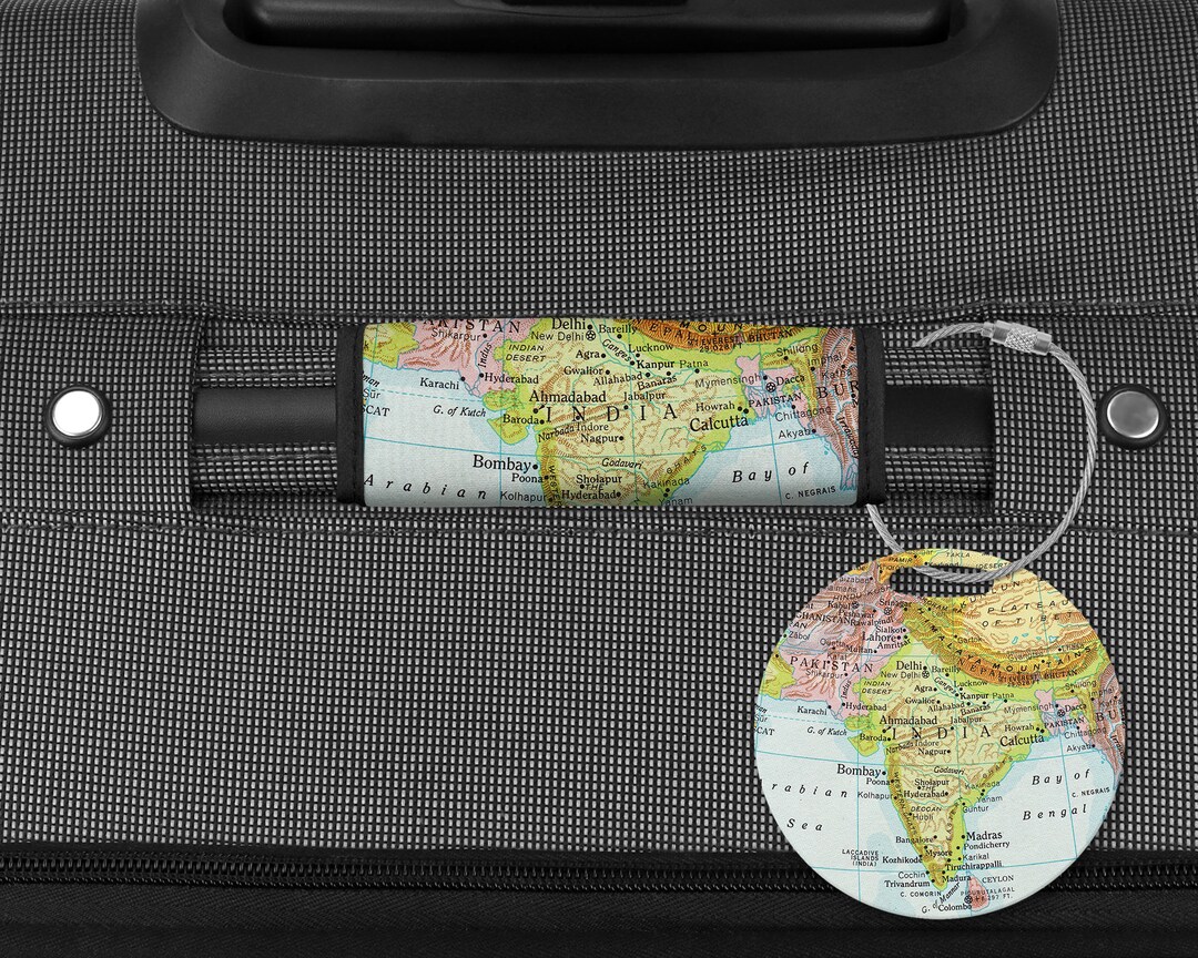India Map Luggage Tag - India Luggage Tag - India Trip - India Baggage ...
