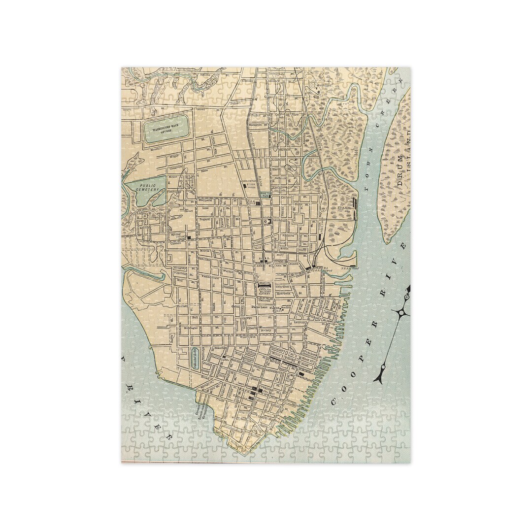 Charleston South Carolina Map Puzzle Charleston Airbnb - Etsy