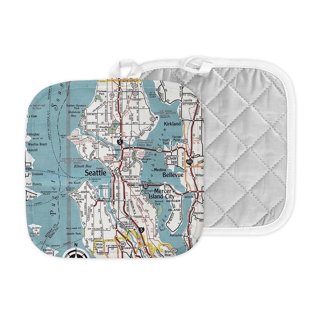 Seattle Map Hot Pad Seattle Map Pot Holder Seattle Housewarming Gift ...