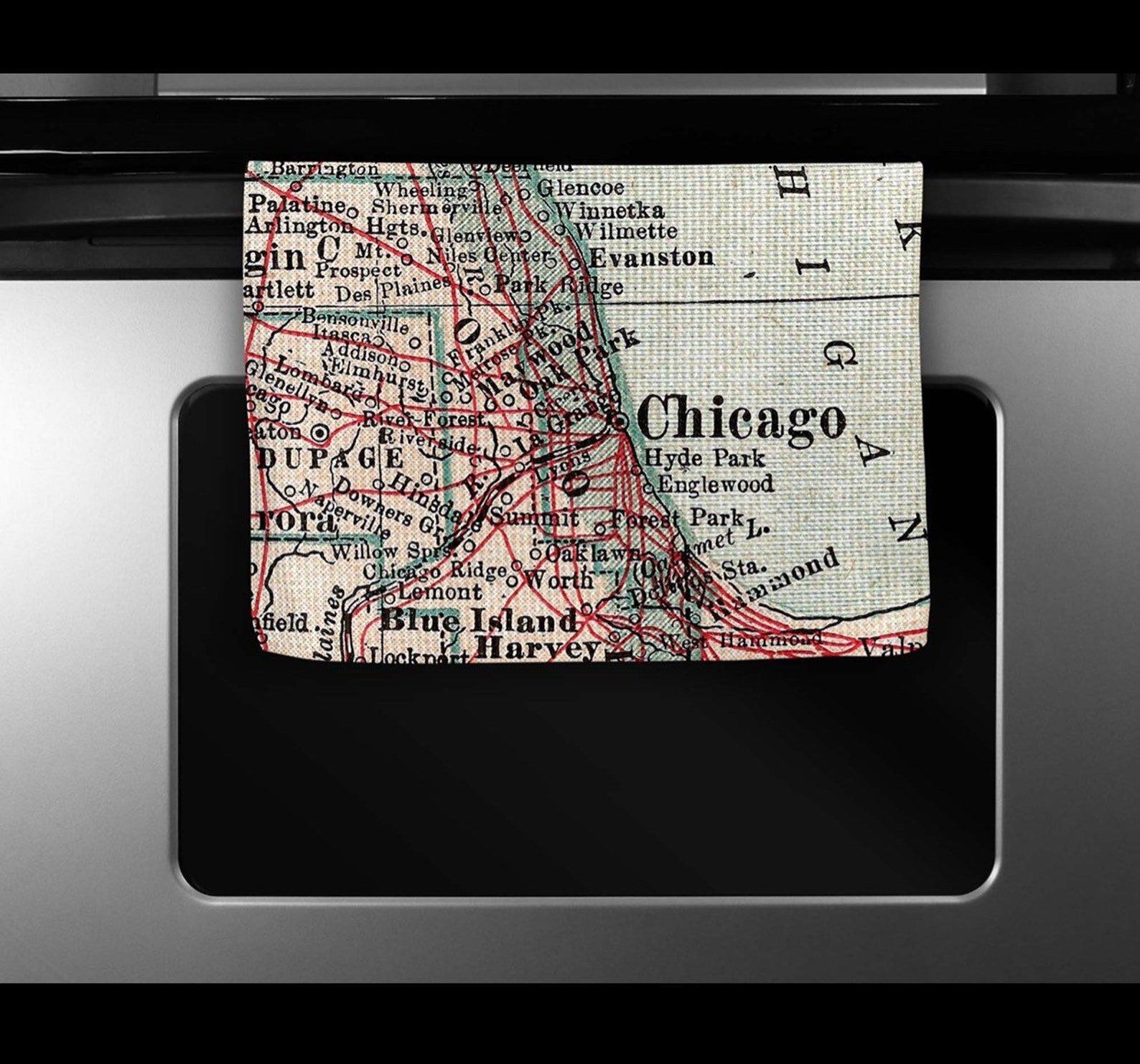 Chicago Map Tea Towel Chicago Map Kitchen Towel Chicago | Etsy