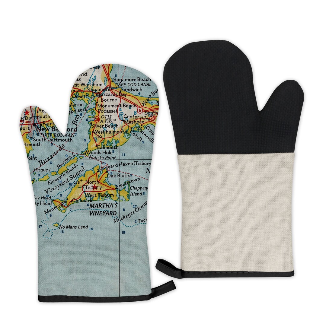 Marthas Vineyard Massachusetts Map Oven Mitt - Marthas Vineyard Pot ...
