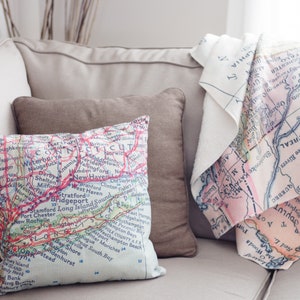 Custom Map Throw Pillow Custom Map Pillow Map Toss Pillow - Etsy