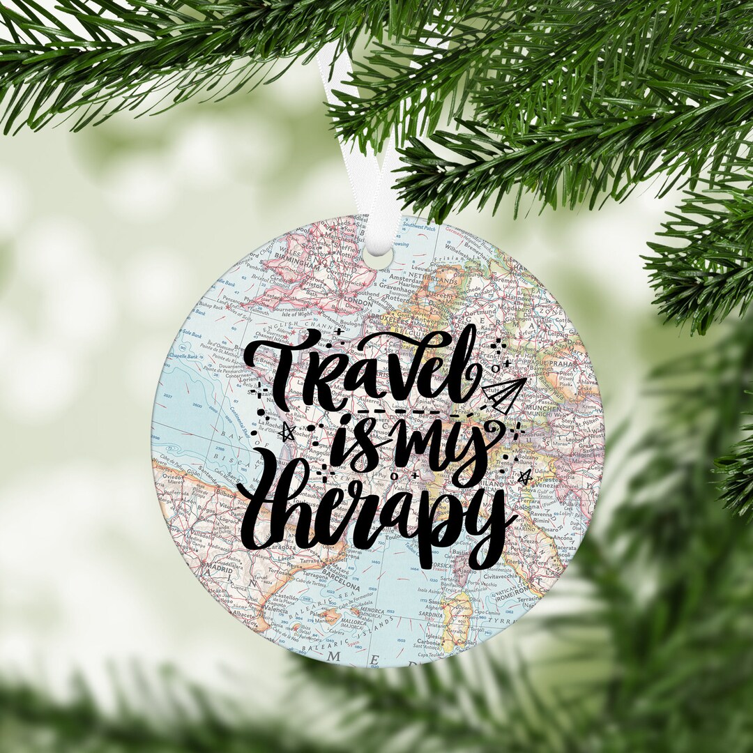 Travel Map Ornament Vacation Christmas Ornament Christmas Travel Agent ...