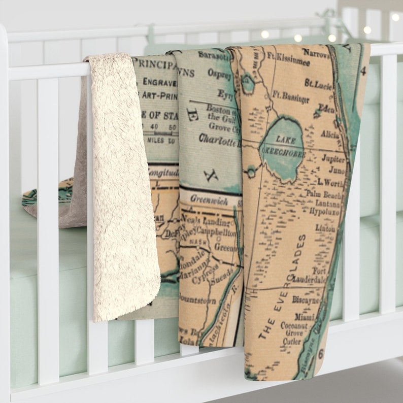Florida Map Fleece Blanket - Florida Map Blanket - Florida Blanket ...