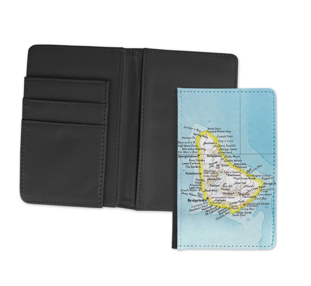 Barbados Map Passport Cover Passport Holder Wedding Gift Travel Gift ...