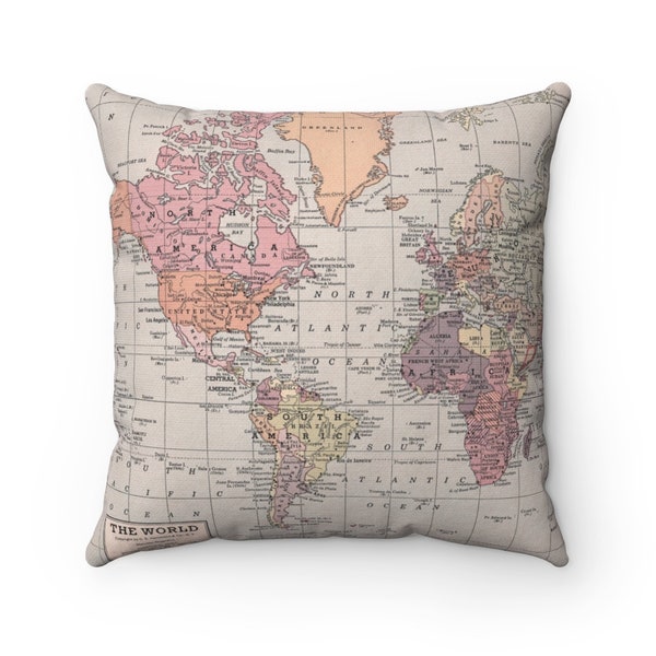 World Map Pillow - Etsy