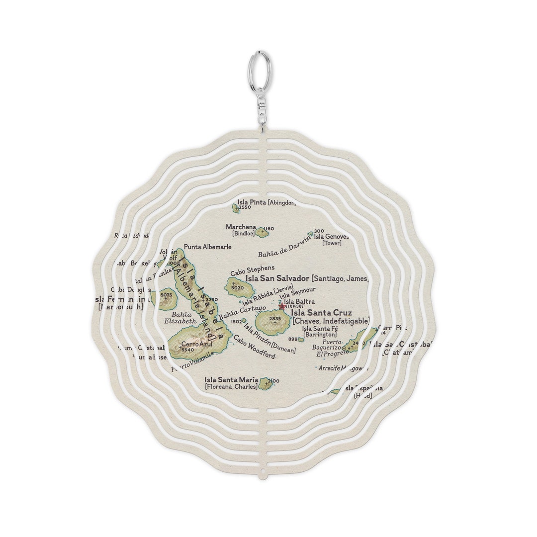 Galapagos Islands Map Garden Spinner Galapagos Islands - Etsy