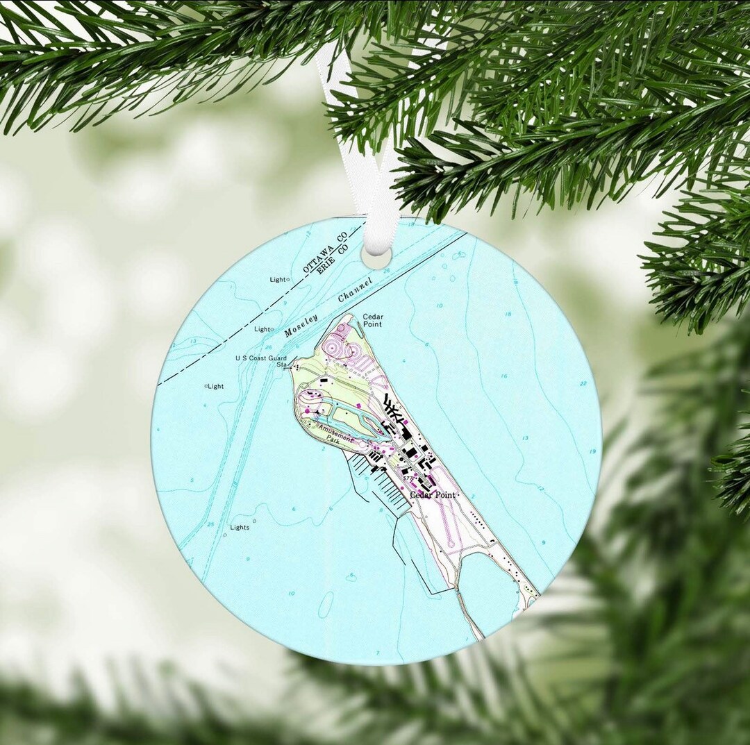 Cedar Point Map Ornament - Cedar Point Christmas Ornament - Cedar Point ...