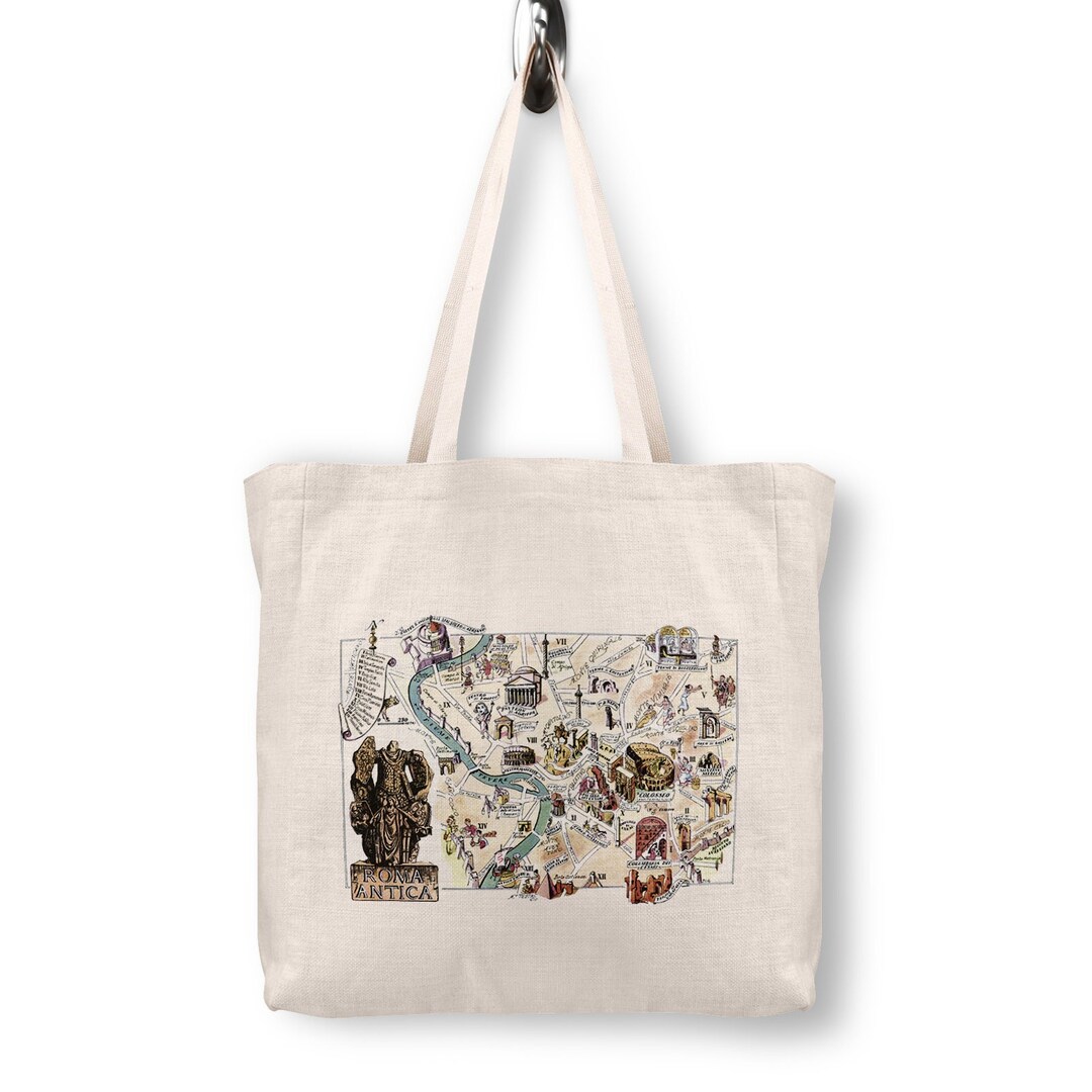 Rome Italy Map Tote Bag - Rome Vacation Tote Bag - Italy Travel Tote ...