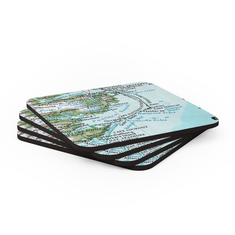 Outer Banks Map Coaster Set Outer Banks Coasters Outer | Etsy