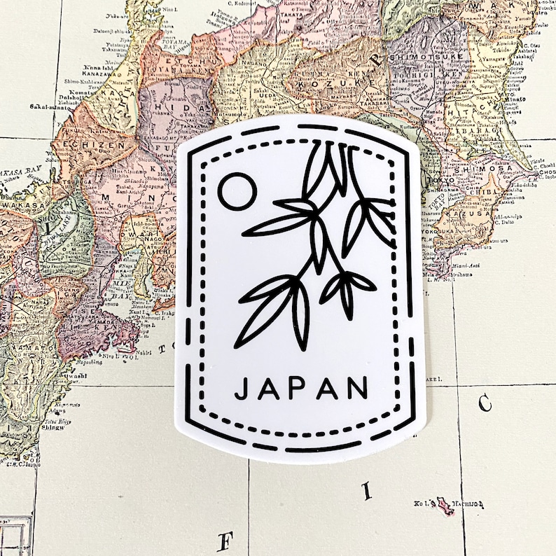 Japan Passport Stamp Laptop Sticker Japan Water Bottle | Etsy