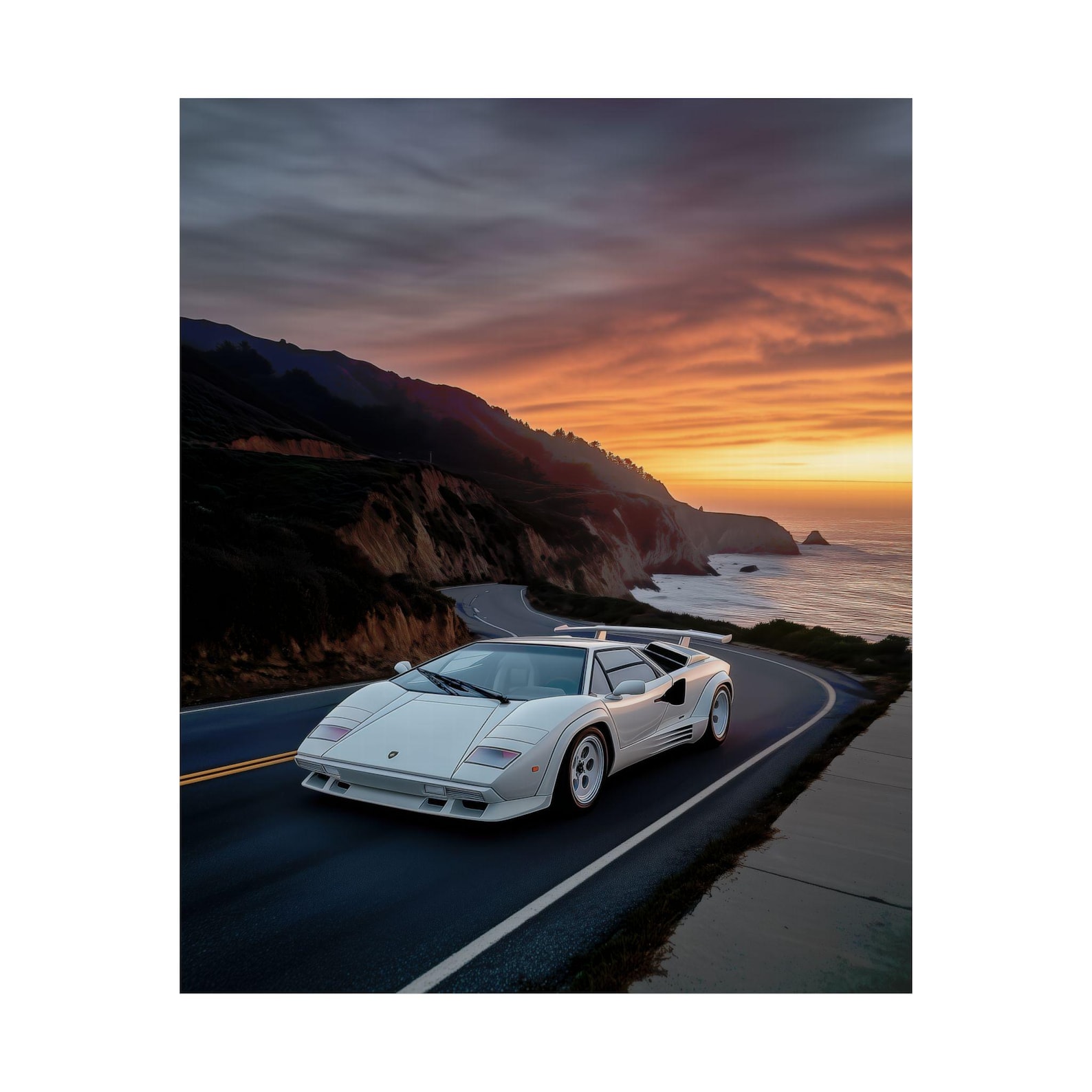 Lamborghini Countach Poster | Lamborghini Countach Wall-art (v2) - Etsy UK