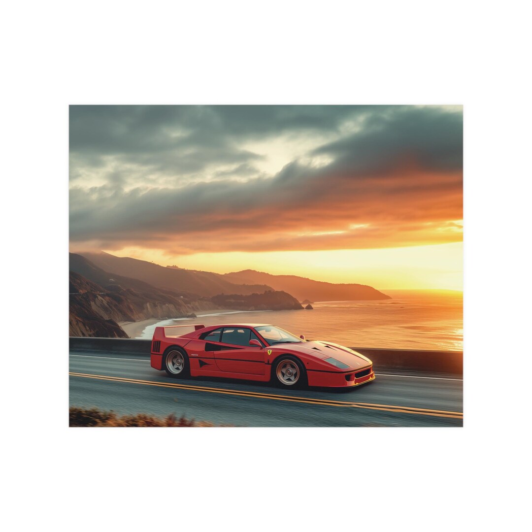 Ferrari F40 Poster | Ferrari F40 Wall-art - Etsy