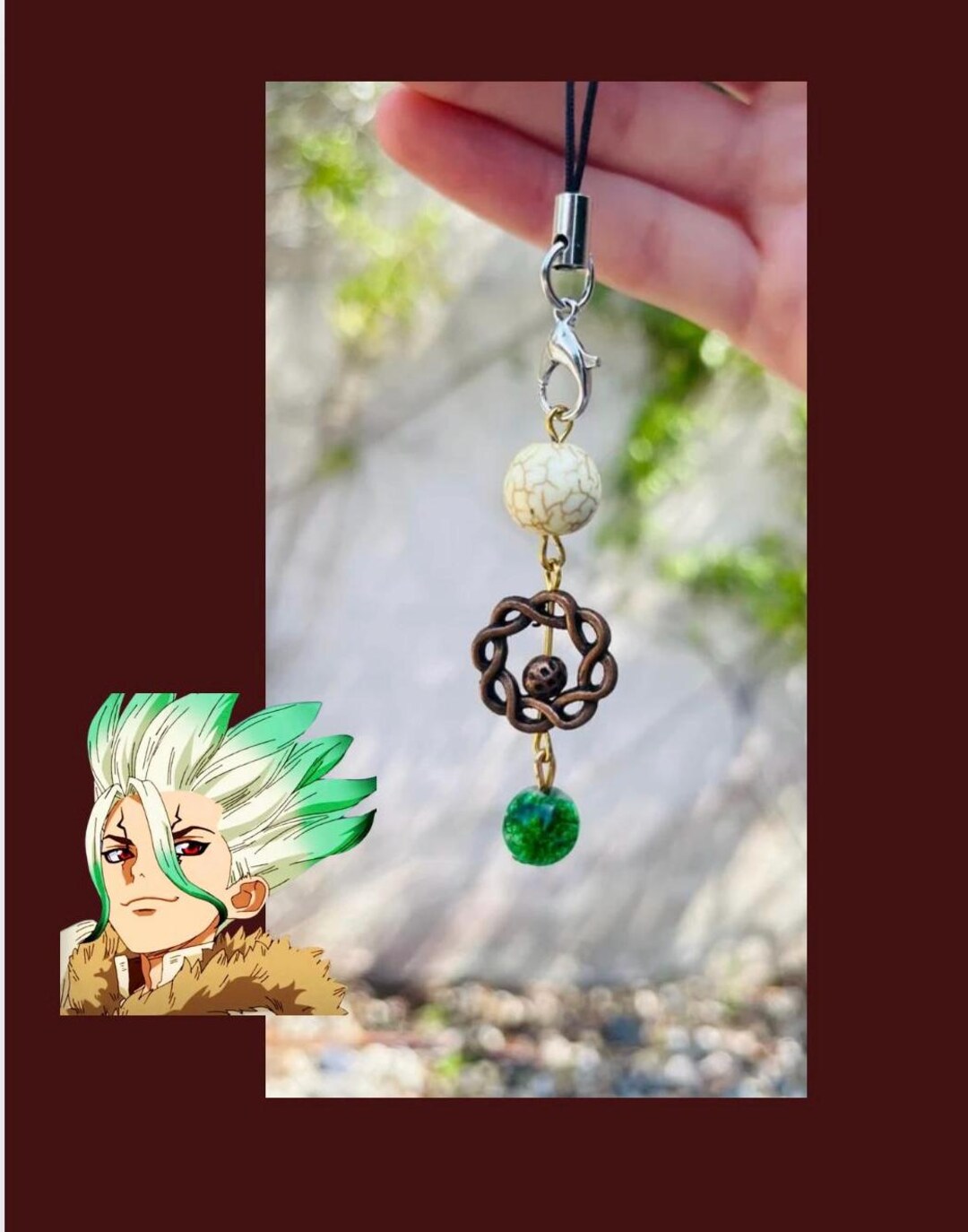 Senku Inspired Keychain: Dr. Stone Anime Charm, Otaku Gift - Etsy