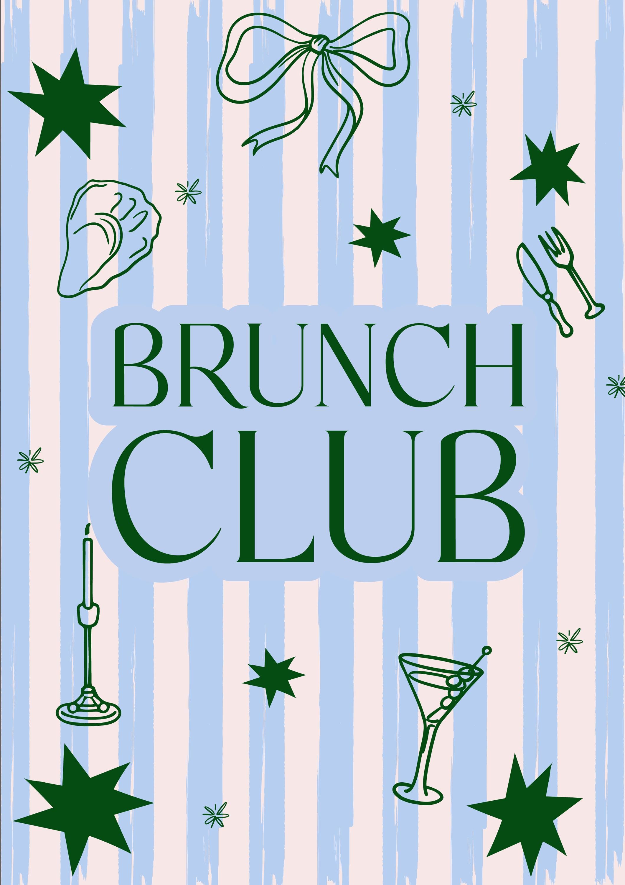 Brunch Club Poster Hand Illustrated Art Print - Etsy UK