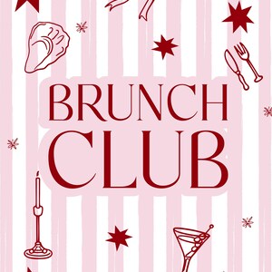 Brunch Club Poster Hand Illustrated Art Print - Etsy UK