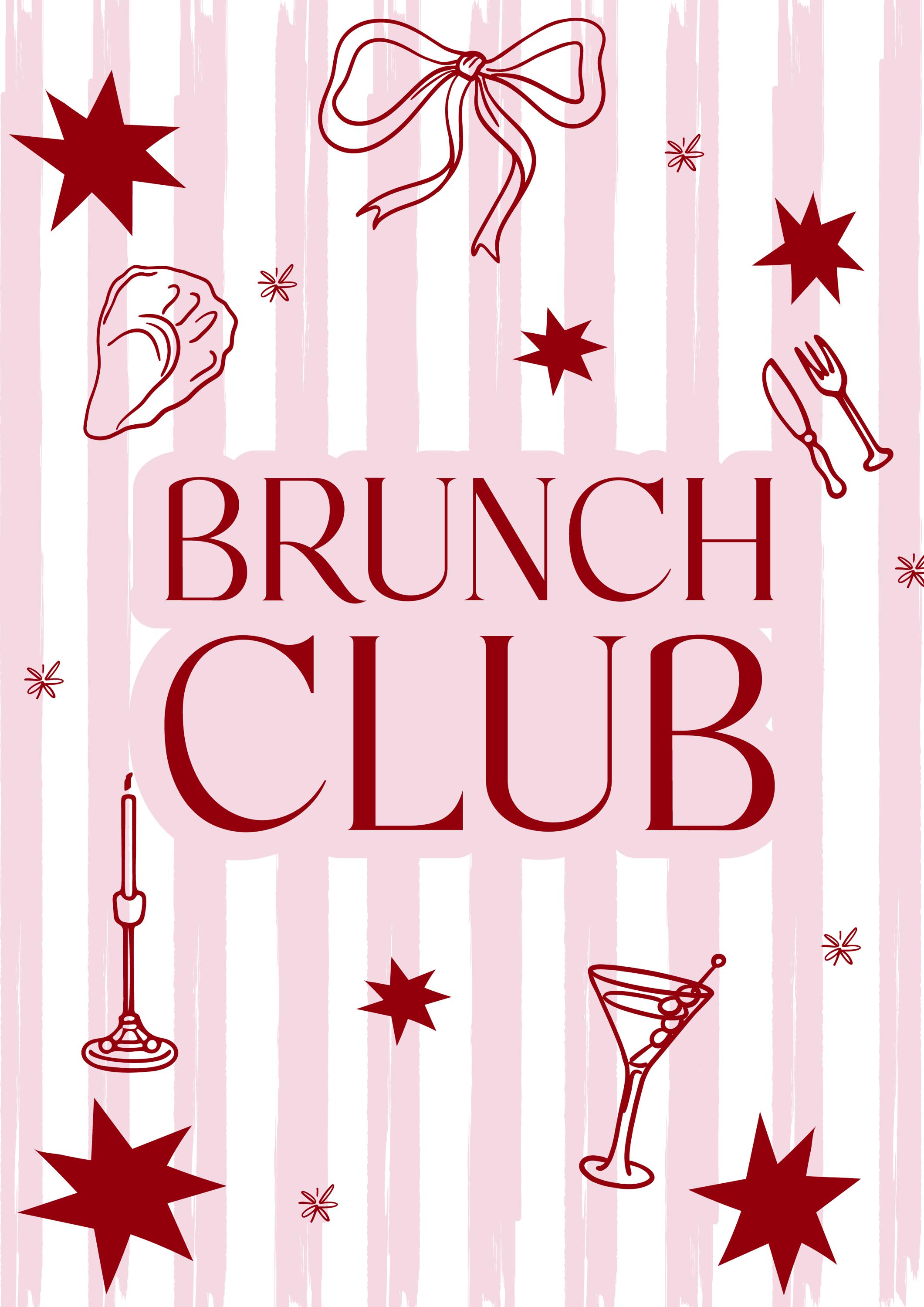 Brunch Club Poster Hand Illustrated Art Print - Etsy UK
