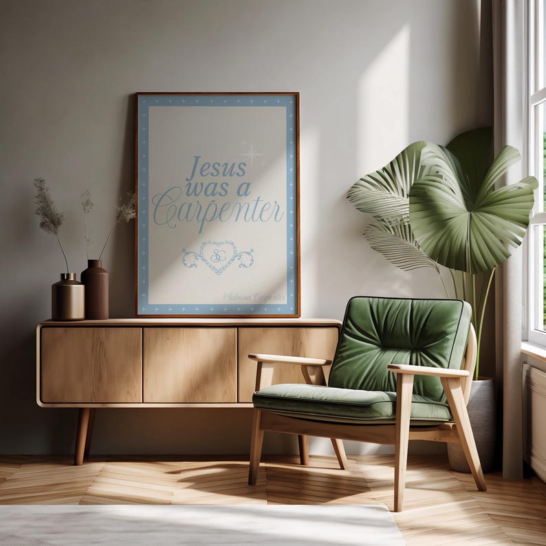 Sabrina Carpenter Poster Merch 'jesus Was A Carpenter' Print - Etsy UK