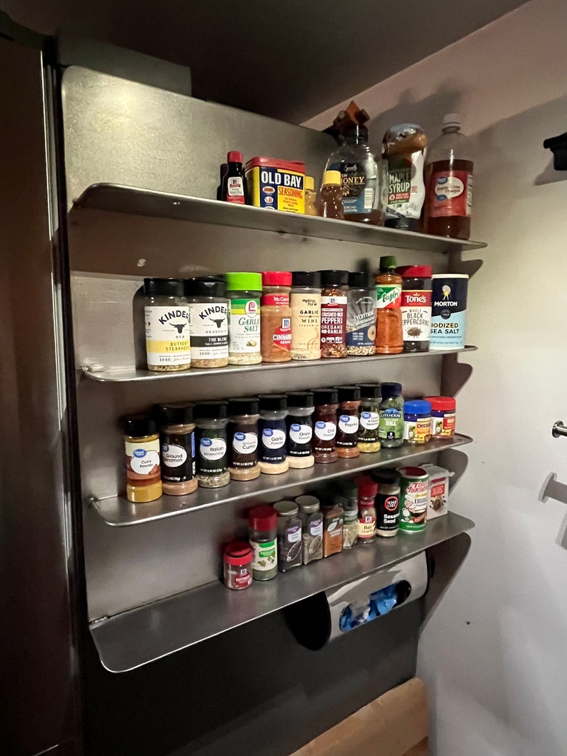 Stainless Steel Spice Rack for Fridge, Wall, Etc. Handmade Kitchen ...