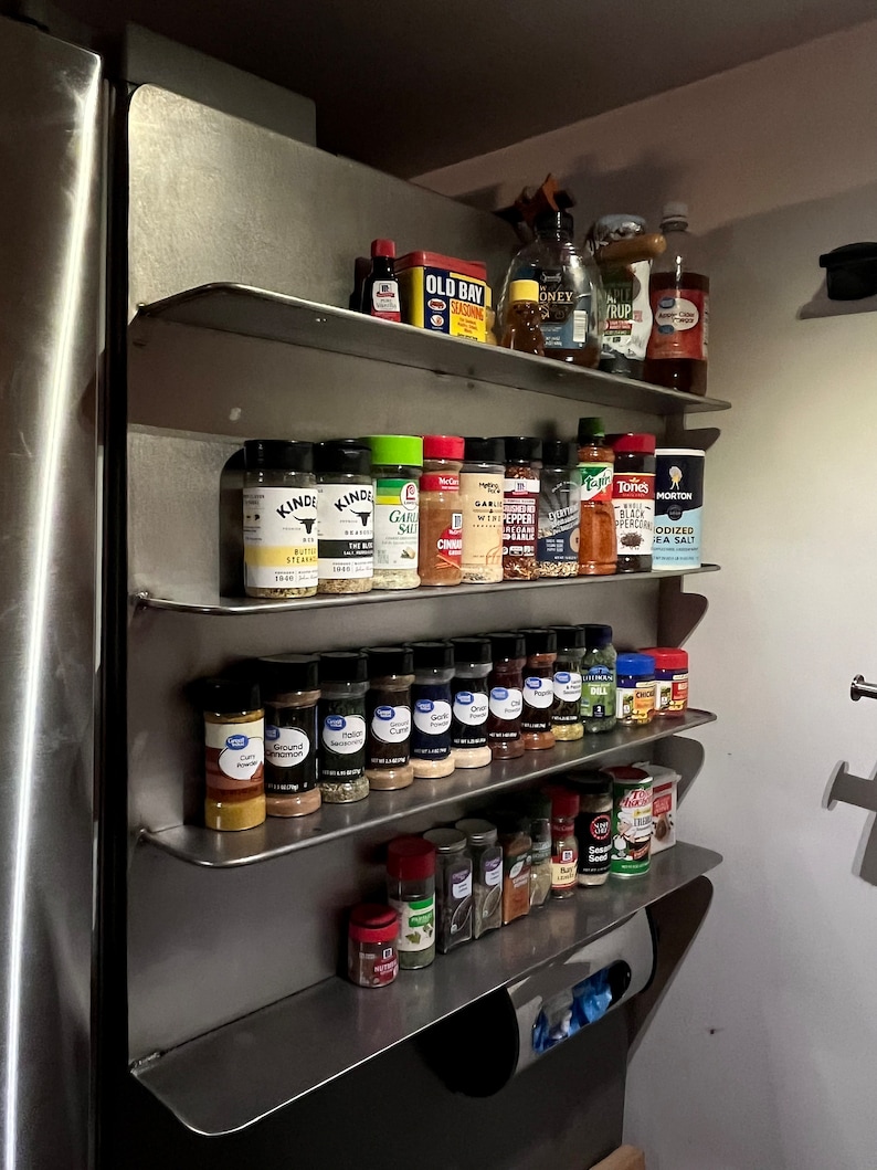 Stainless Steel Spice Rack for Fridge, Wall, Etc. Handmade Kitchen ...