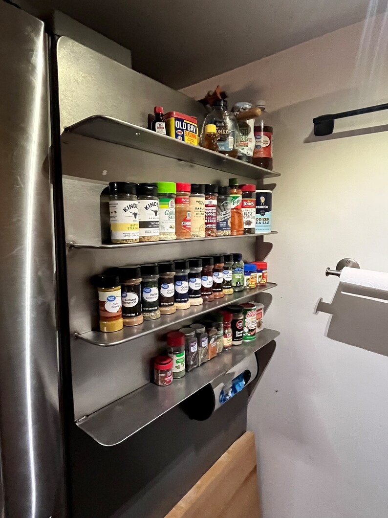 Stainless Steel Spice Rack for Fridge, Wall, Etc. Handmade Kitchen ...