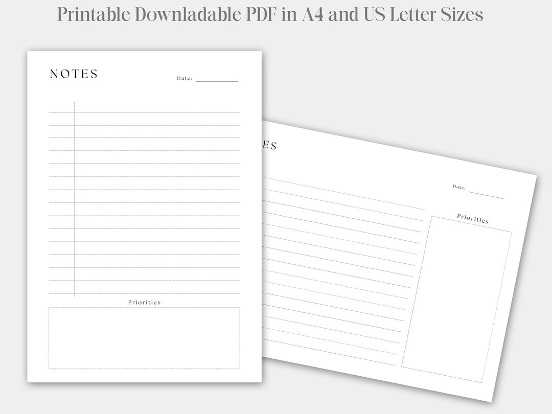 Note Taking to Do List Printable Jotter Instant Download - Etsy