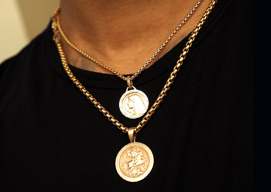 3.5mm Rose Gold Box Link Chain and Medallion - Etsy