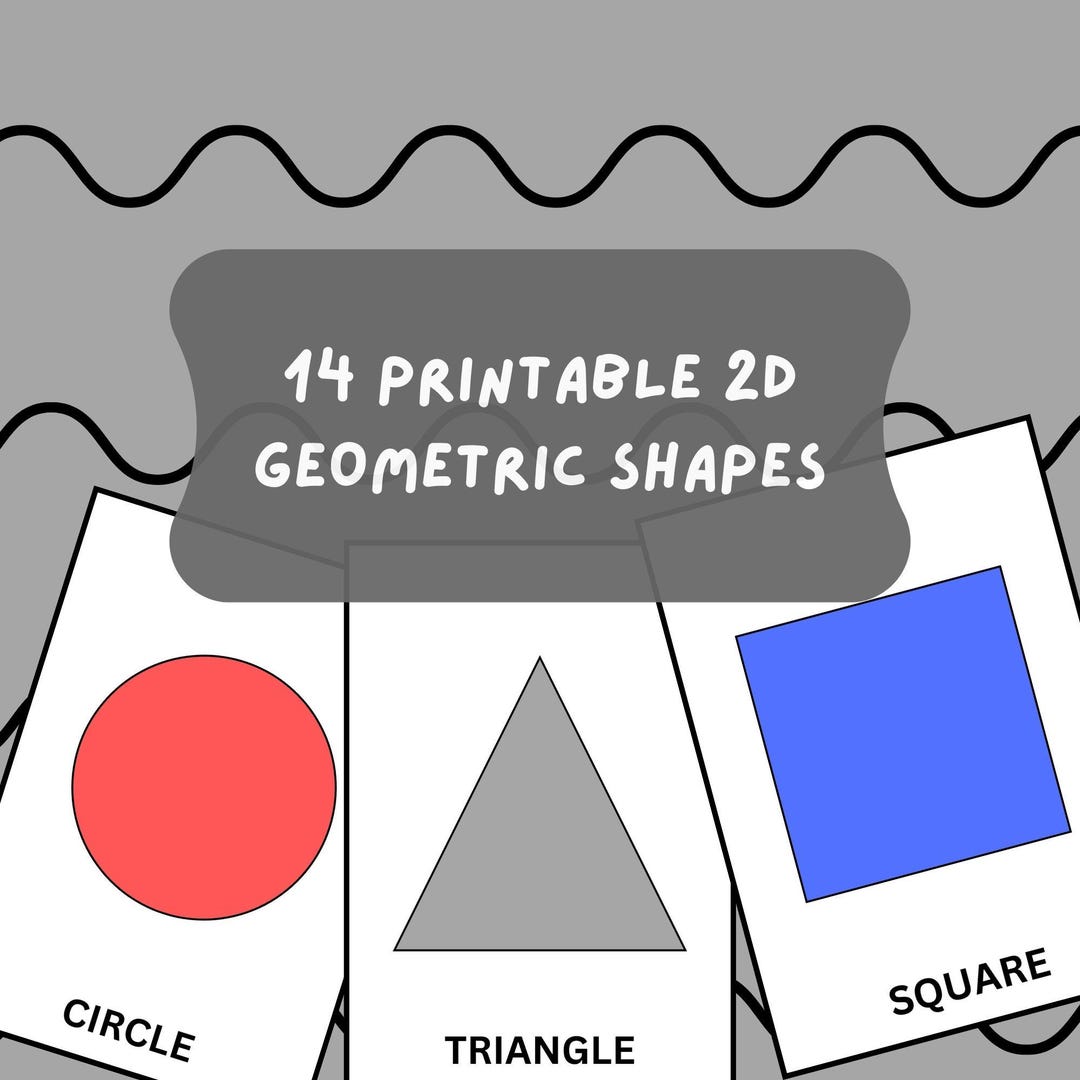 14 Printable Geometric Shapes / Flash Cards Printable / Homeschool ...