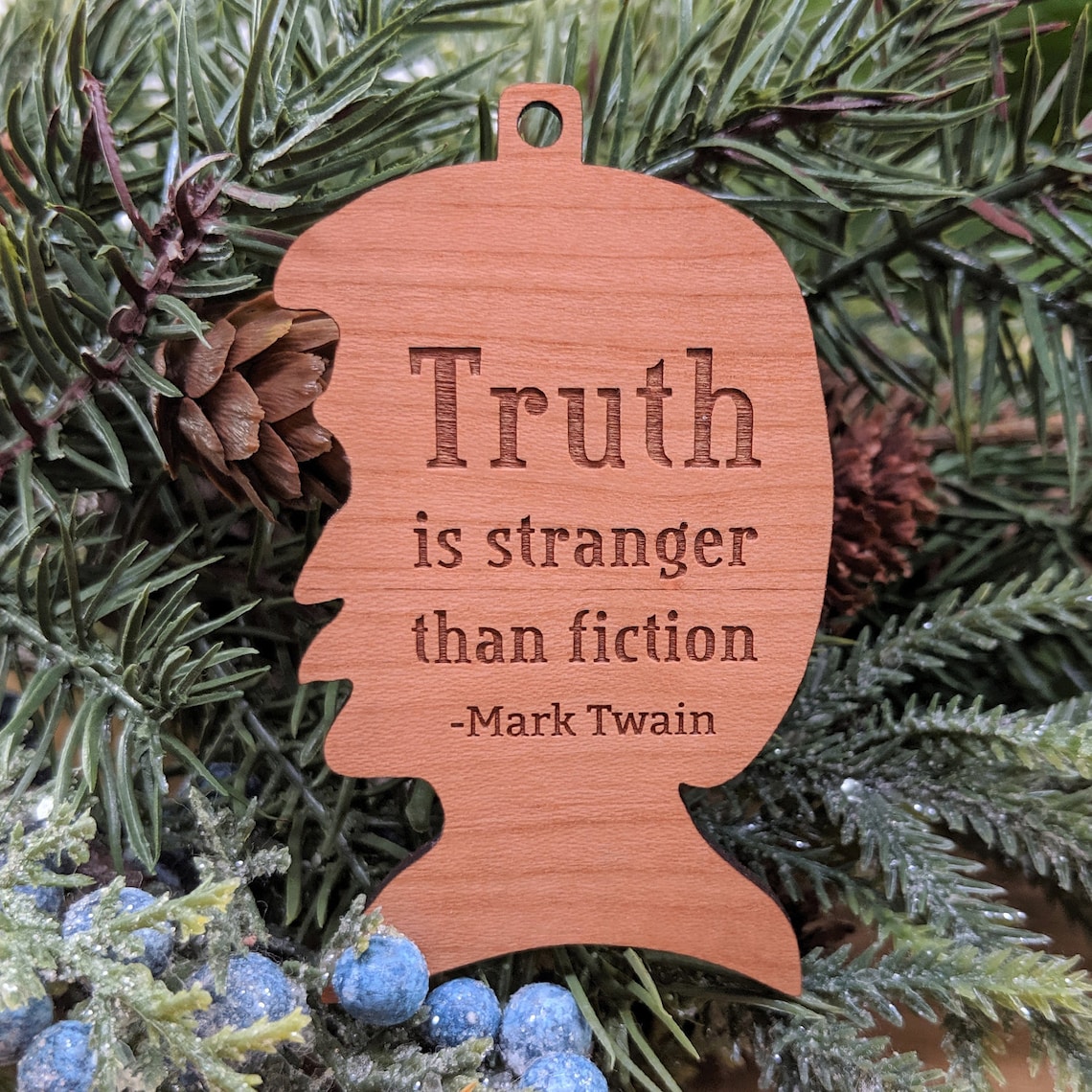 Truth is Stranger Than Fiction Mark Twain Wood Ornament - Etsy