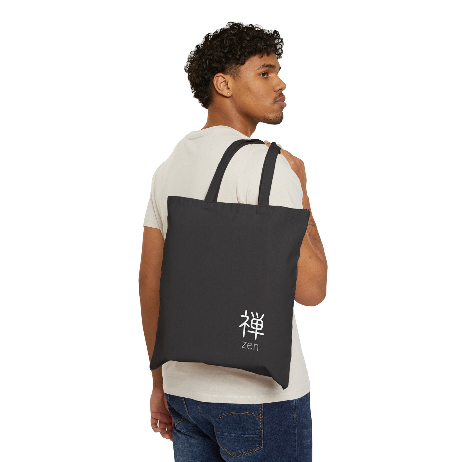 Zen Cotton Canvas Tote Bag, Eco-friendly Shopping Bag, Reusable Grocery ...