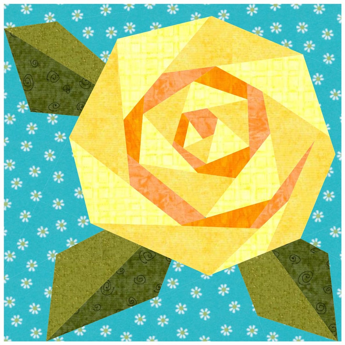 Rosie's Rose Paper Piecing Quilt Block Pattern PDF - Etsy Australia