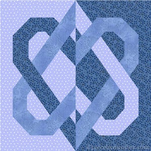 Linked Hearts Paper Piece Quilt Block Pattern PDF Download, 8 & 12 Inch ...