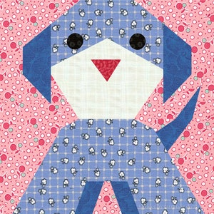 Puppy Dog Paper Pieced Quilt Block Pattern, PDF Download, 6 & 12 Inch ...
