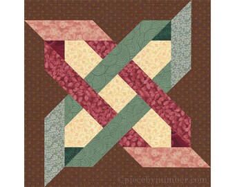 Linked Hearts Paper Piece Quilt Block Pattern PDF Download, 8 & 12 Inch ...