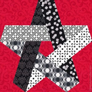 Pentagram Star Paper Piece Quilt Block Pattern PDF, 12 Inch, Foundation ...