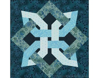 Linked Hearts Paper Piece Quilt Block Pattern PDF Download, 8 & 12 Inch ...