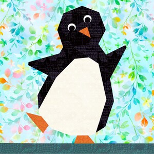 Penguin Paper Pieced Quilt Block Pattern PDF Download, 12 Inch ...
